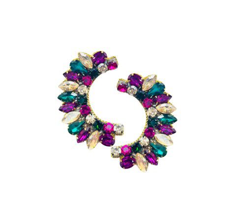 Mardi Gras Statement Gem Wing Earrings – Golden Lily