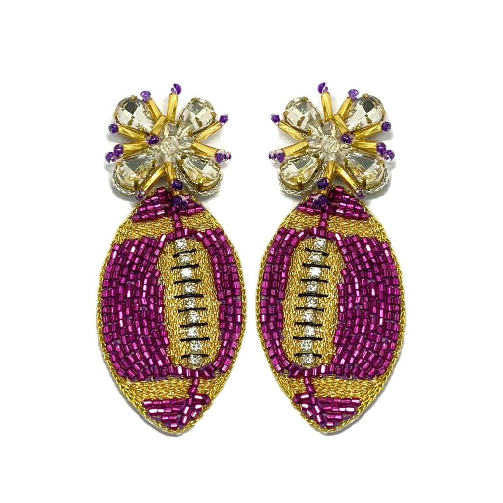 Football Earrings - Purple and Gold – Golden Lily